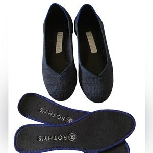 Rothy's | Shoes | Rothys Navy Birdseye The Flat Flats Retired Rare ...